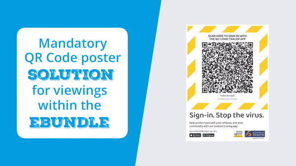 QR Code Posters can be generated within the eBundle for Alert Level 3 ...